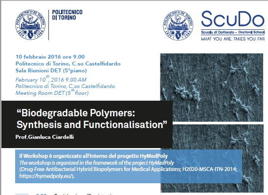 HyMedPoly’s First Open Science Workshop; “Biodegradable Polymers ...